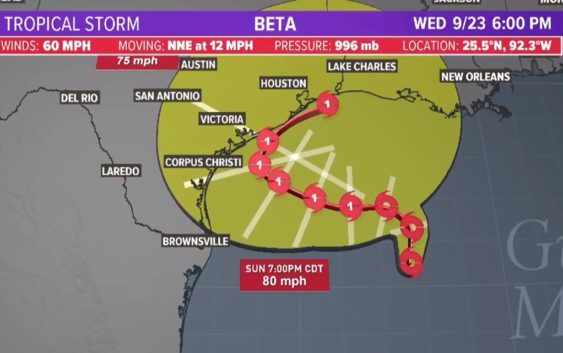Tropical Storm Beta Strengthens Hurricane And Storm Surge Watches
