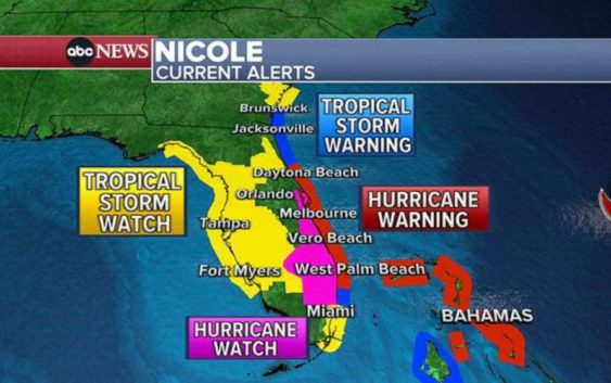 Tropical Storm Nicole Forces Evacuations As It Makes Landfall In